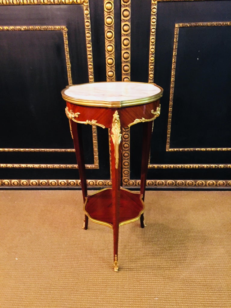 French Salon Side Table in Louis Quinze Style with Marble For Sale at ...