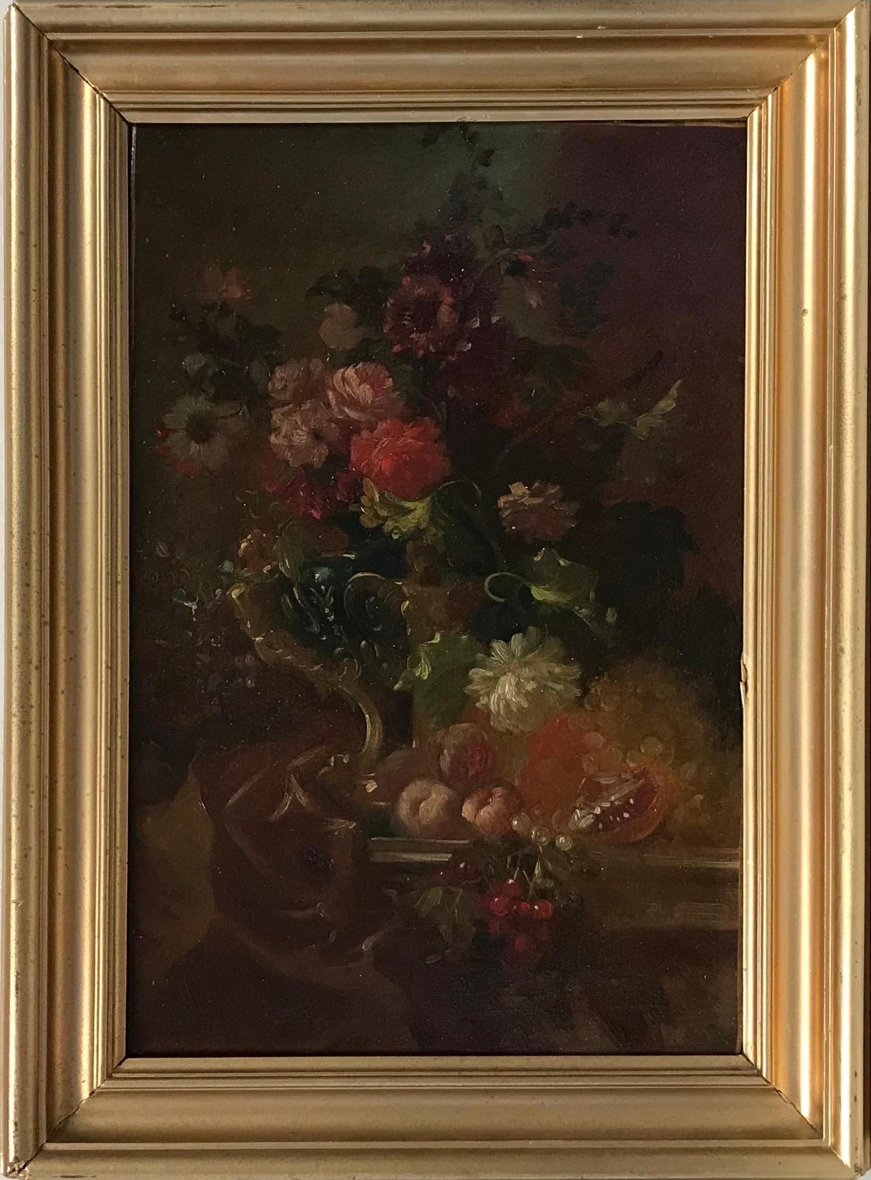 Unknown - Large Classical Floral Still Life Oil Painting at 1stDibs