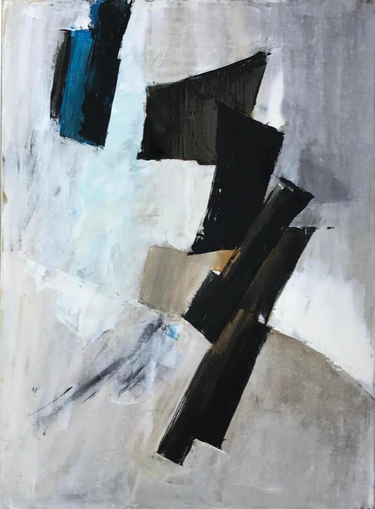 French School - Huge French Abstract Oil Painting Cubist Composition ...