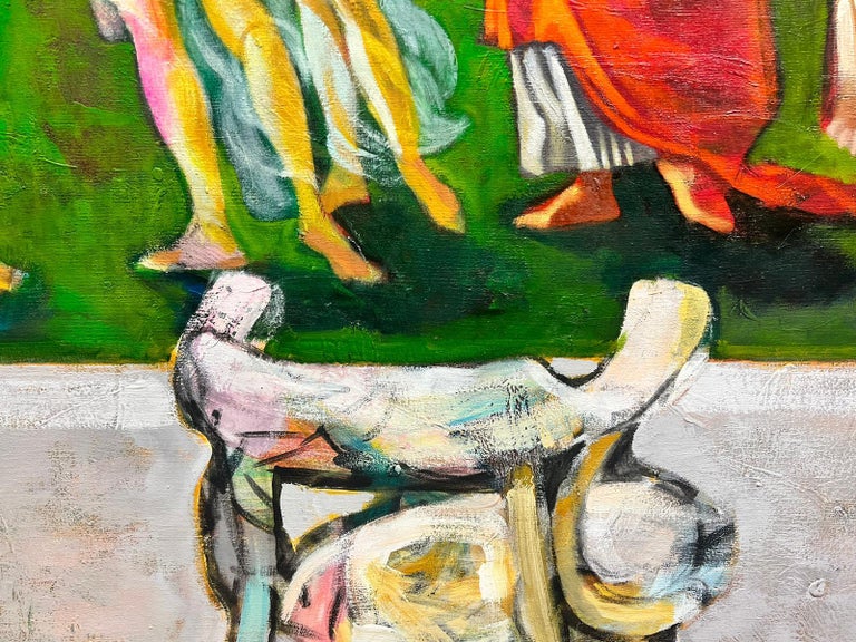 French School - Contemporary Abstract Oil Painting Classical Figures in ...