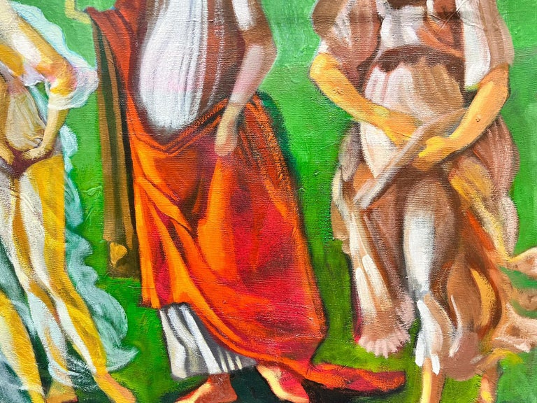French School - Contemporary Abstract Oil Painting Classical Figures in ...