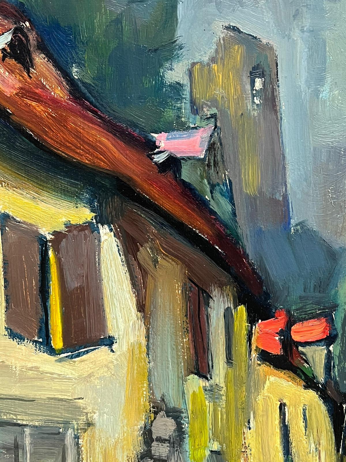 French School - 1960's French Expressionist Oil Painting View of Old ...