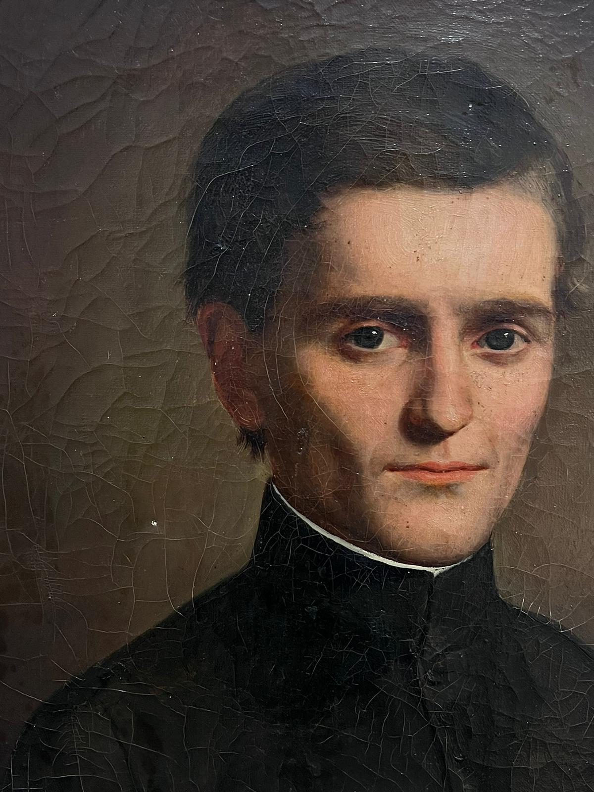 French School - 19th Century French Oil Painting Portrait of ClergyMan ...