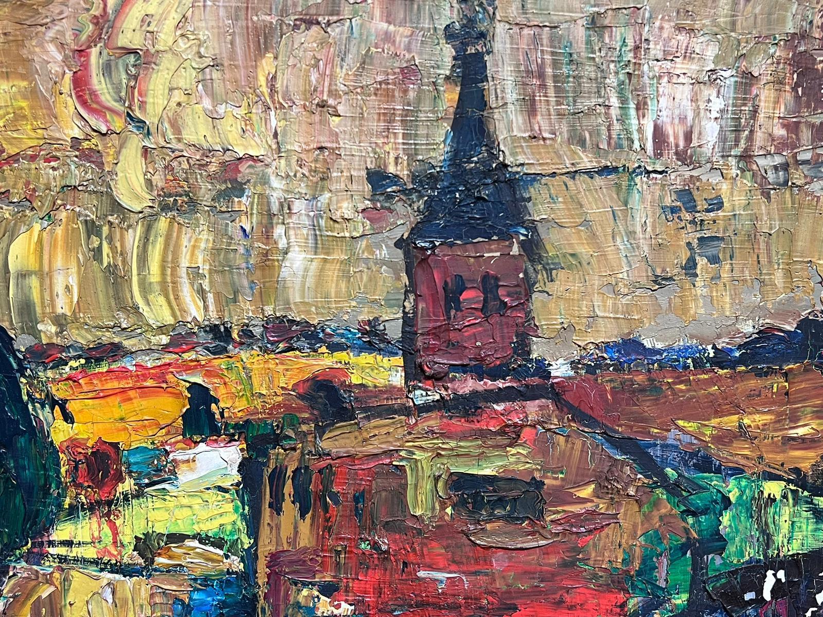 French School - Large 1970's French Expressionist Signed Oil on Canvas ...