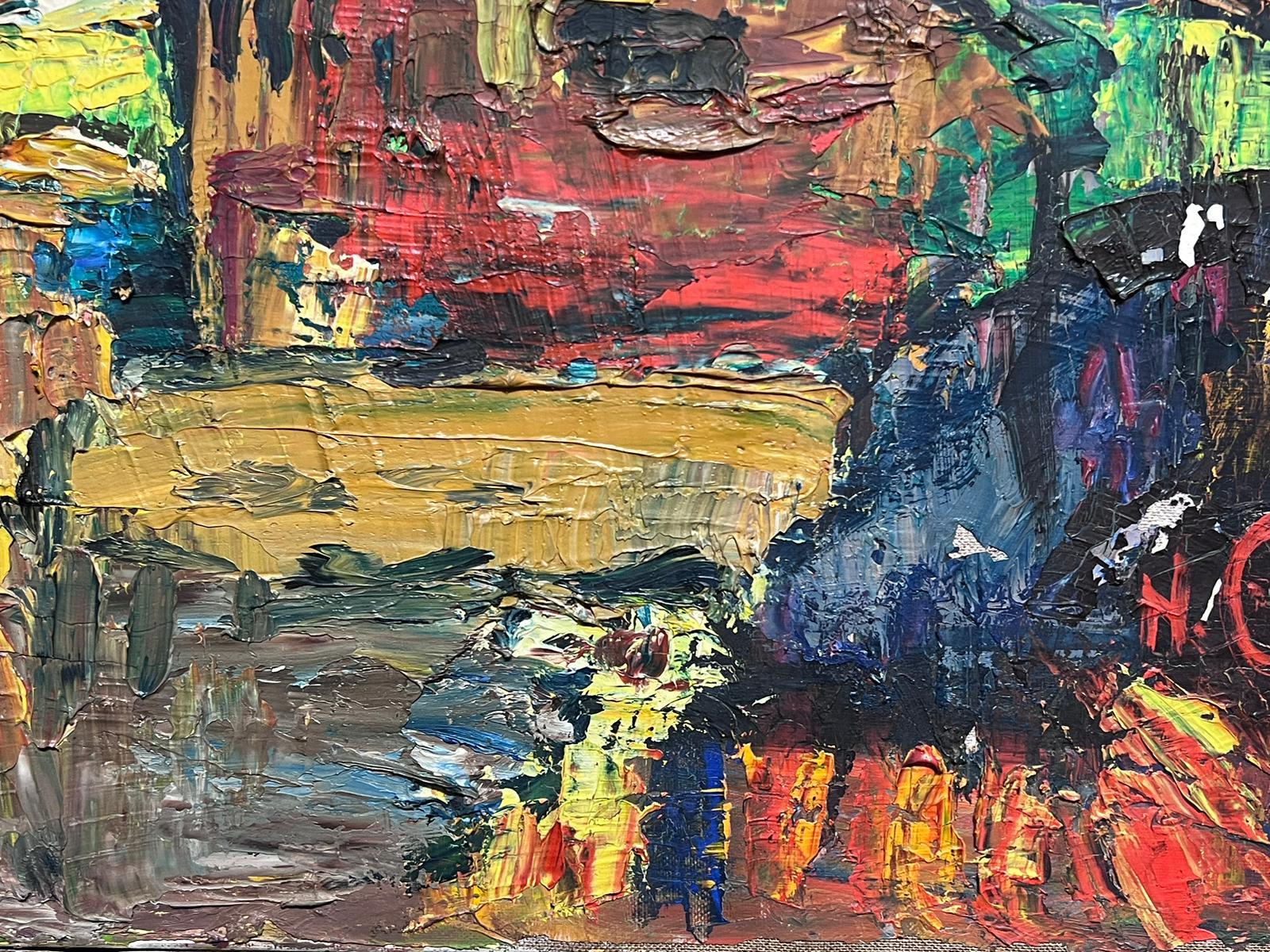 French School - Large 1970's French Expressionist Signed Oil on Canvas ...