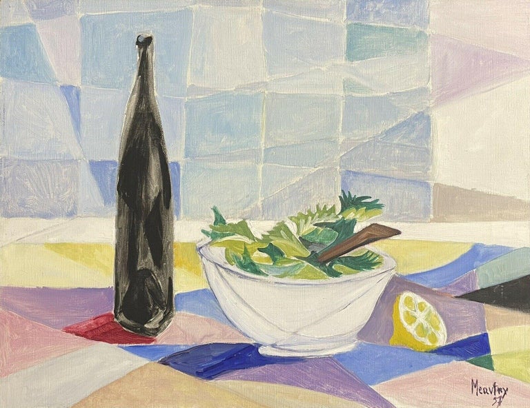 Unknown - LARGE 1970''S FRENCH CUBIST STILL LIFE OIL PAINTING - TABLE ...
