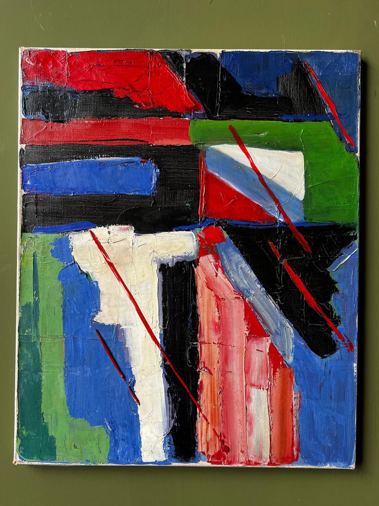 French School - Bright Solid Colour Abstract Thick Impasto Oil For Sale ...
