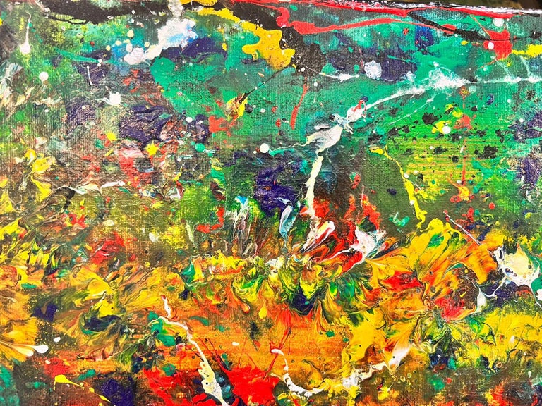 French School - French Contemporary Abstract Splash Drip Painting ...