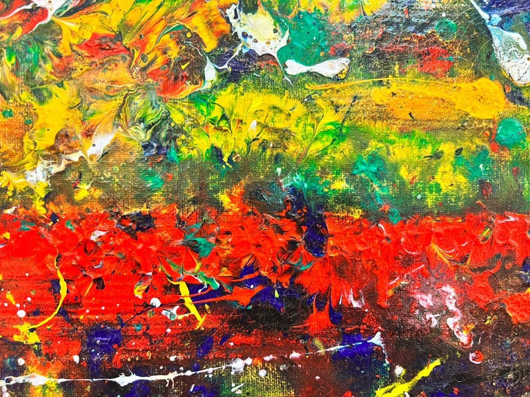 French School - French Contemporary Abstract Splash Drip Painting ...