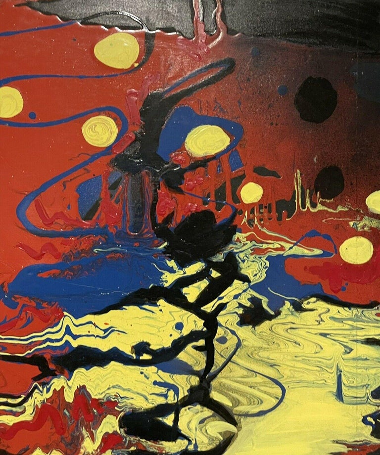 French School - Huge French Modern Abstract Expressionist Painting ...