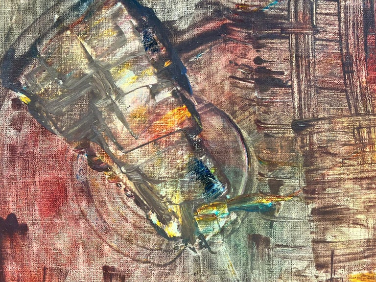 French School - Large 1990's French Expressionist Abstract Painting ...