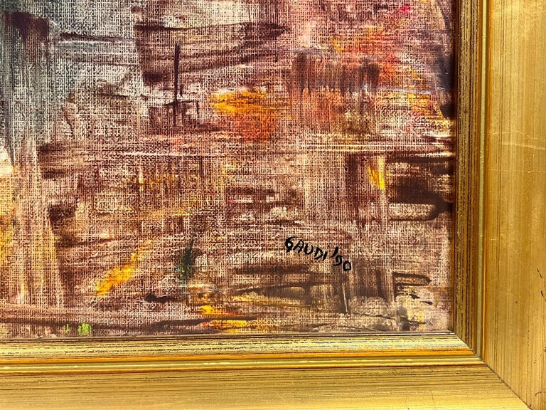 French School - Large 1990's French Expressionist Abstract Painting ...