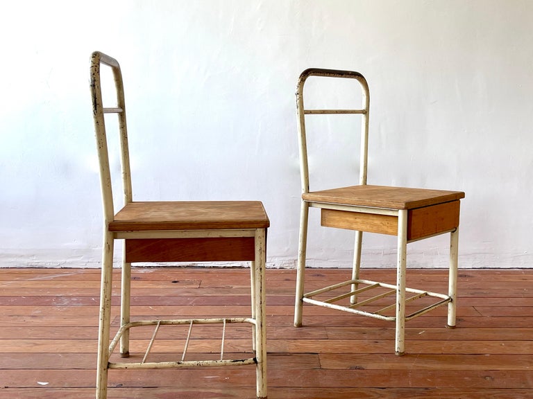 French School Chairs w/ Drawer For Sale at 1stDibs