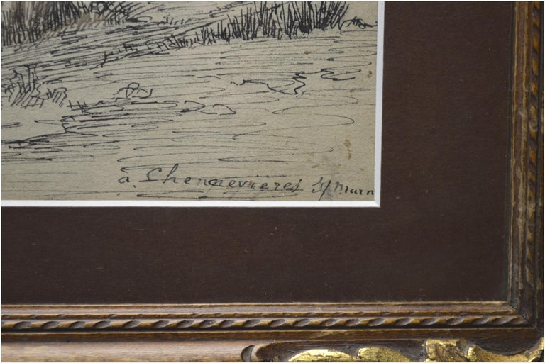 French School, Late 19th - Early 20th Century, Ink on Paper, Signed Al ...