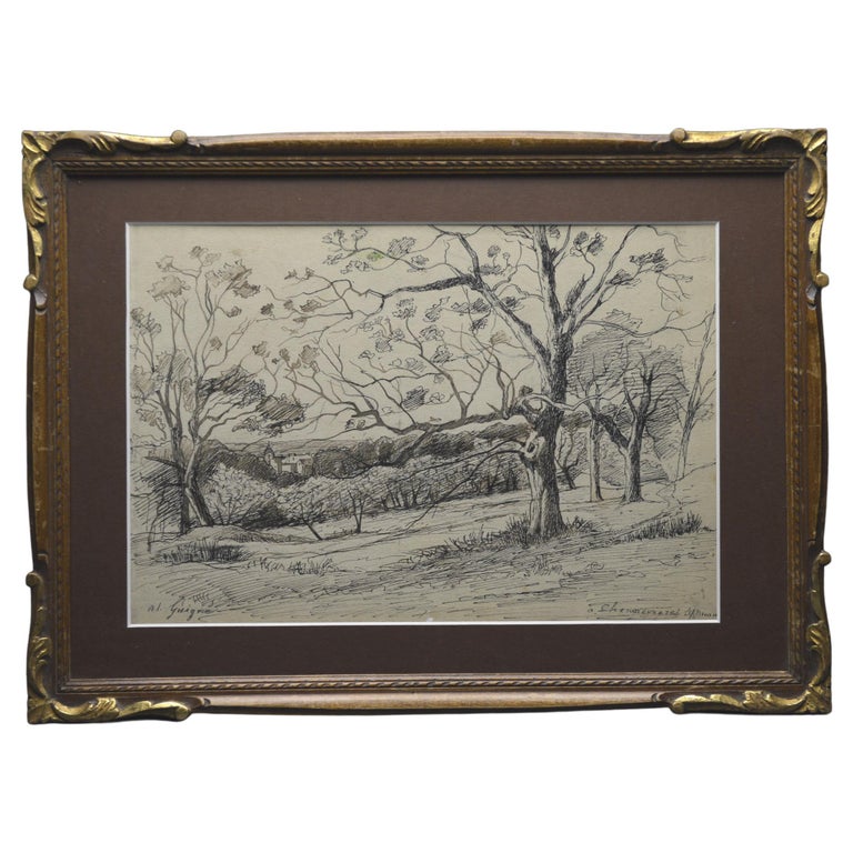 French School, Late 19th - Early 20th Century, Ink on Paper, Signed Al ...