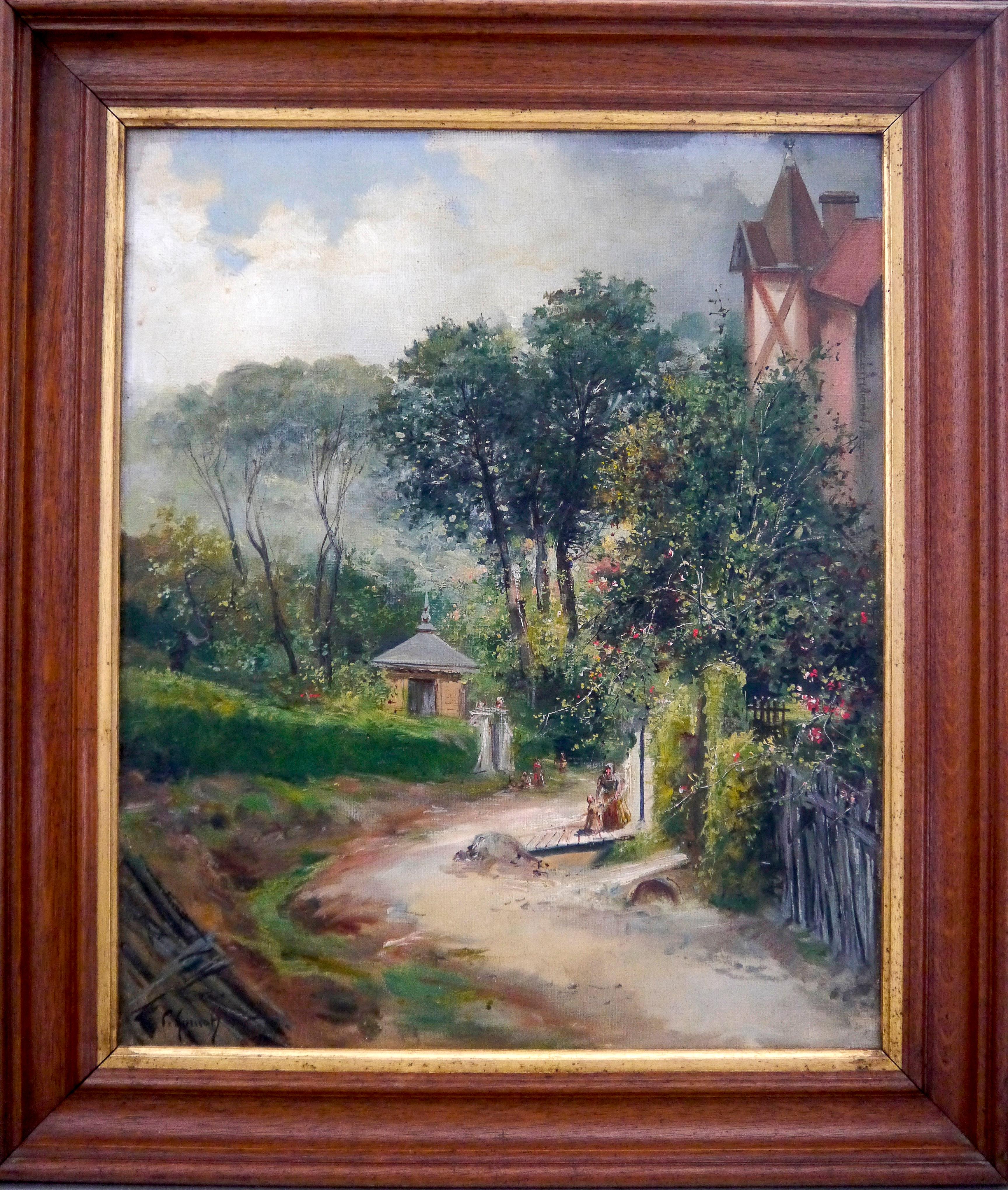 French School Masters - French school Landscape A Country Lane with ...