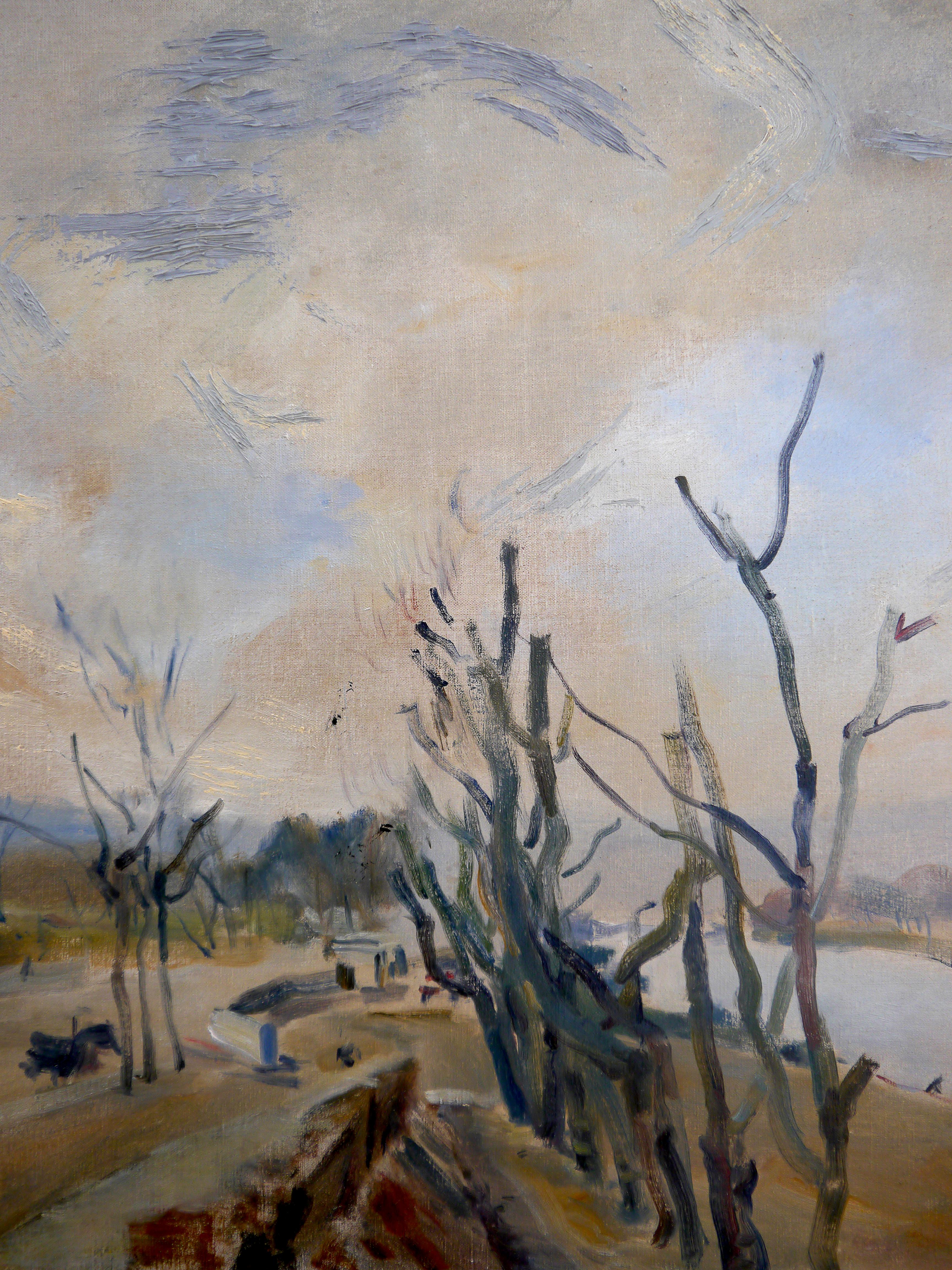 French School Masters - German school Landscape river scene Signed oil ...