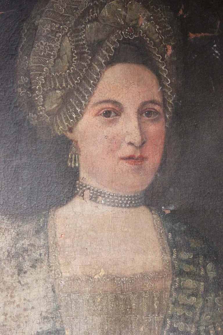 French School Oval Oil on Canvas Portrait of a Lady, circa 1700-1720 at ...