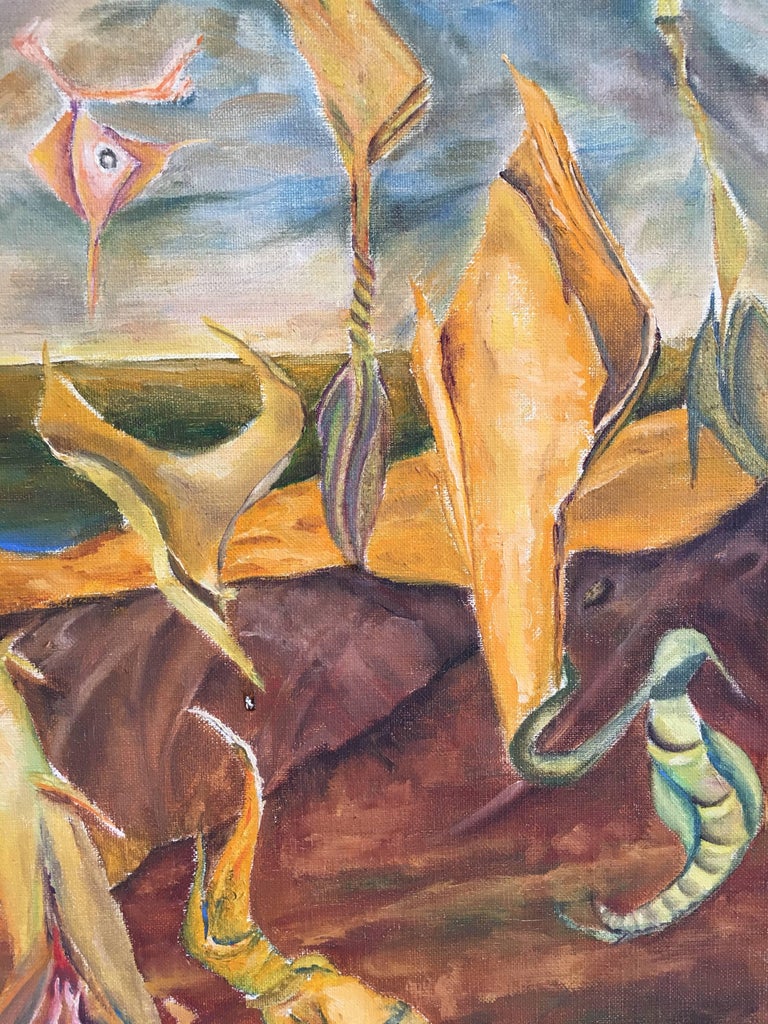 Unknown - Mid 20th century French Surrealist Oil Painting For Sale at ...