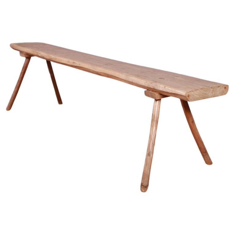 Bleached Oak French Bench, circa 1920 at 1stDibs