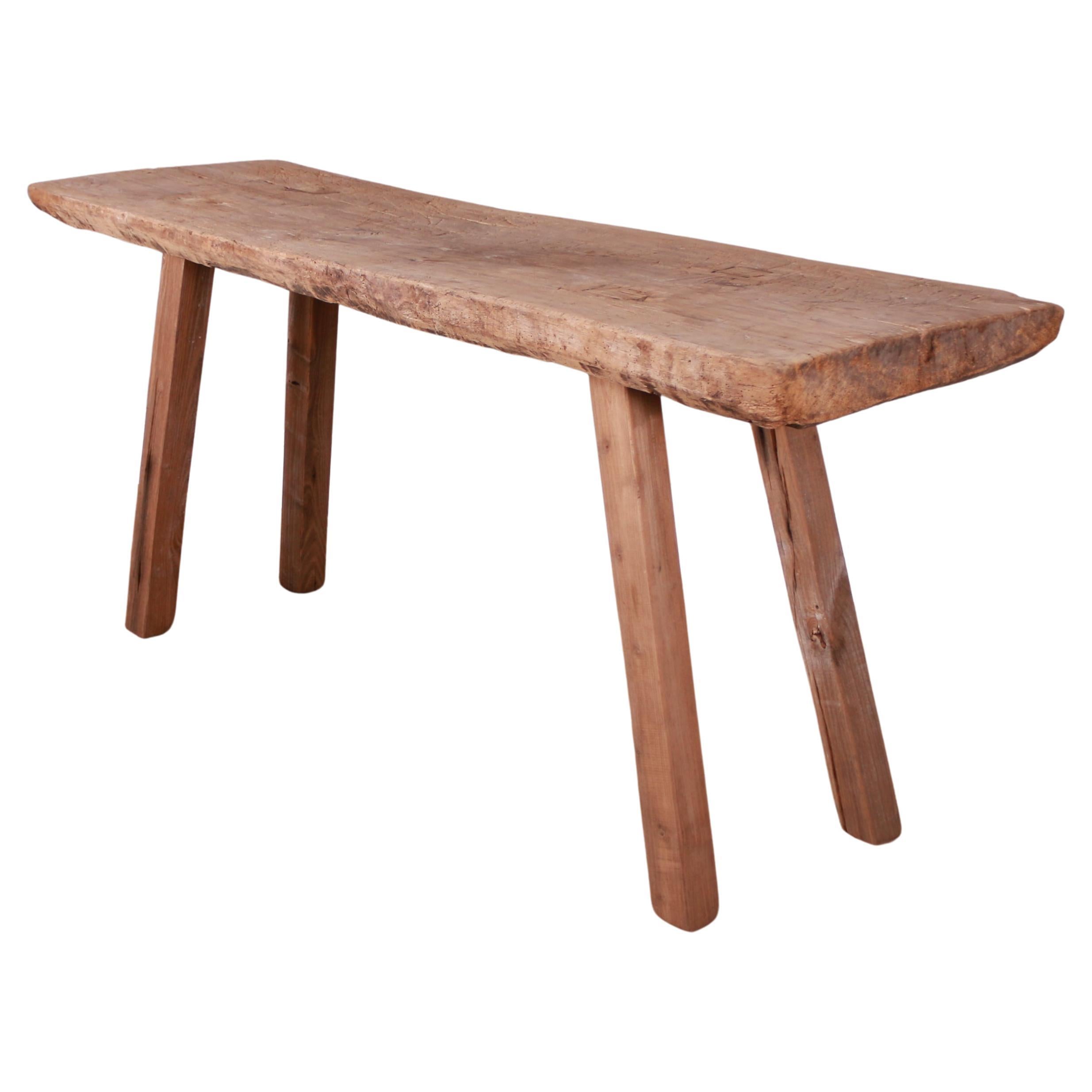 French Scrubbed Trestle Table For Sale at 1stDibs