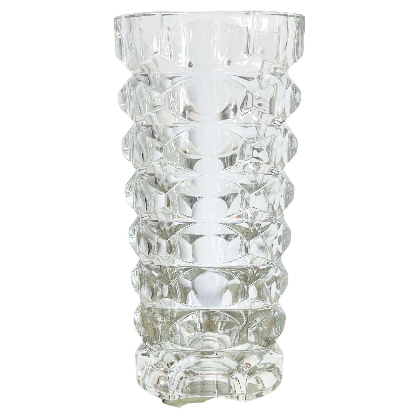 French Sculpted Glass Vase For Sale at 1stDibs