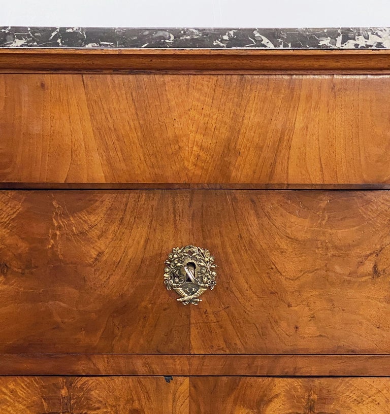 French Semainier or Tall Chest of Walnut with Marble Top For Sale at ...