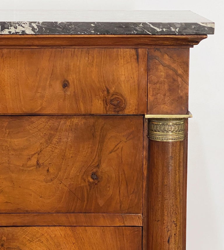 French Semainier or Tall Chest of Walnut with Marble Top For Sale at ...