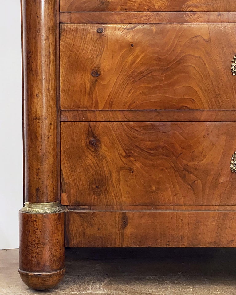 French Semainier or Tall Chest of Walnut with Marble Top For Sale at ...
