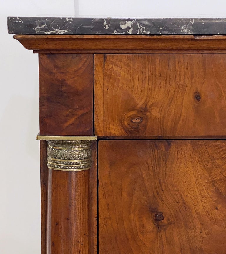 French Semainier or Tall Chest of Walnut with Marble Top For Sale at ...