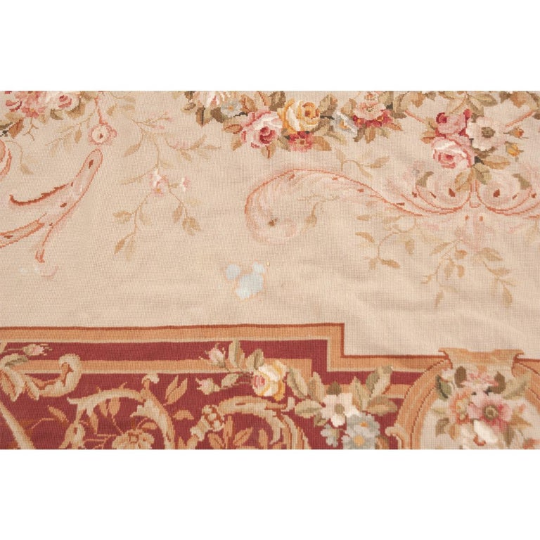 French Semi-Antique Aubusson Needlepoint Rug For Sale at 1stDibs