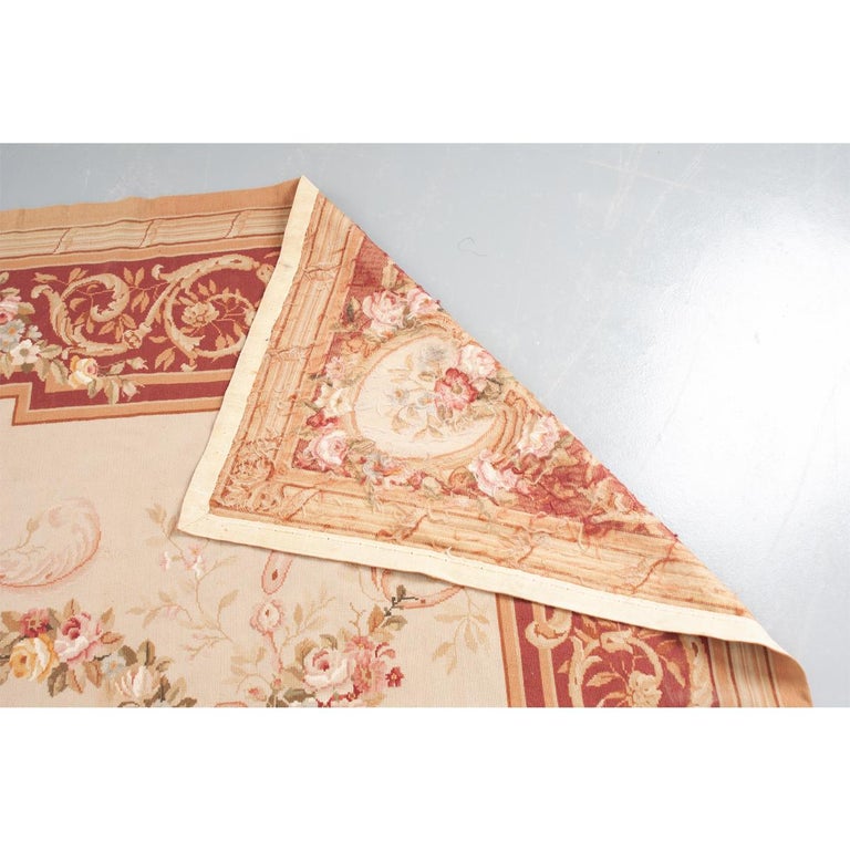 French Semi-Antique Aubusson Needlepoint Rug For Sale at 1stDibs
