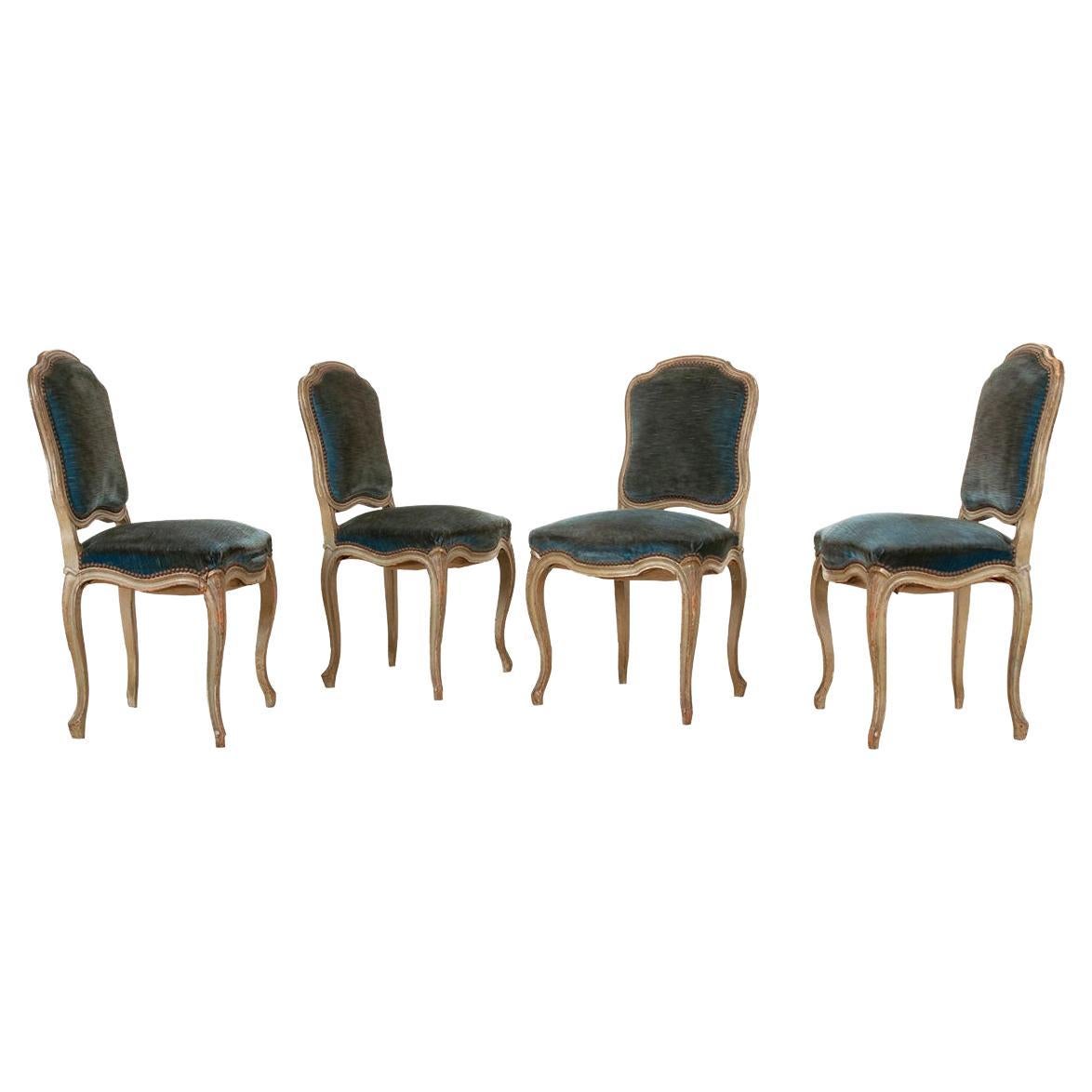Set of Six Painted French Provincial Chairs Louis XV Style For Sale at ...