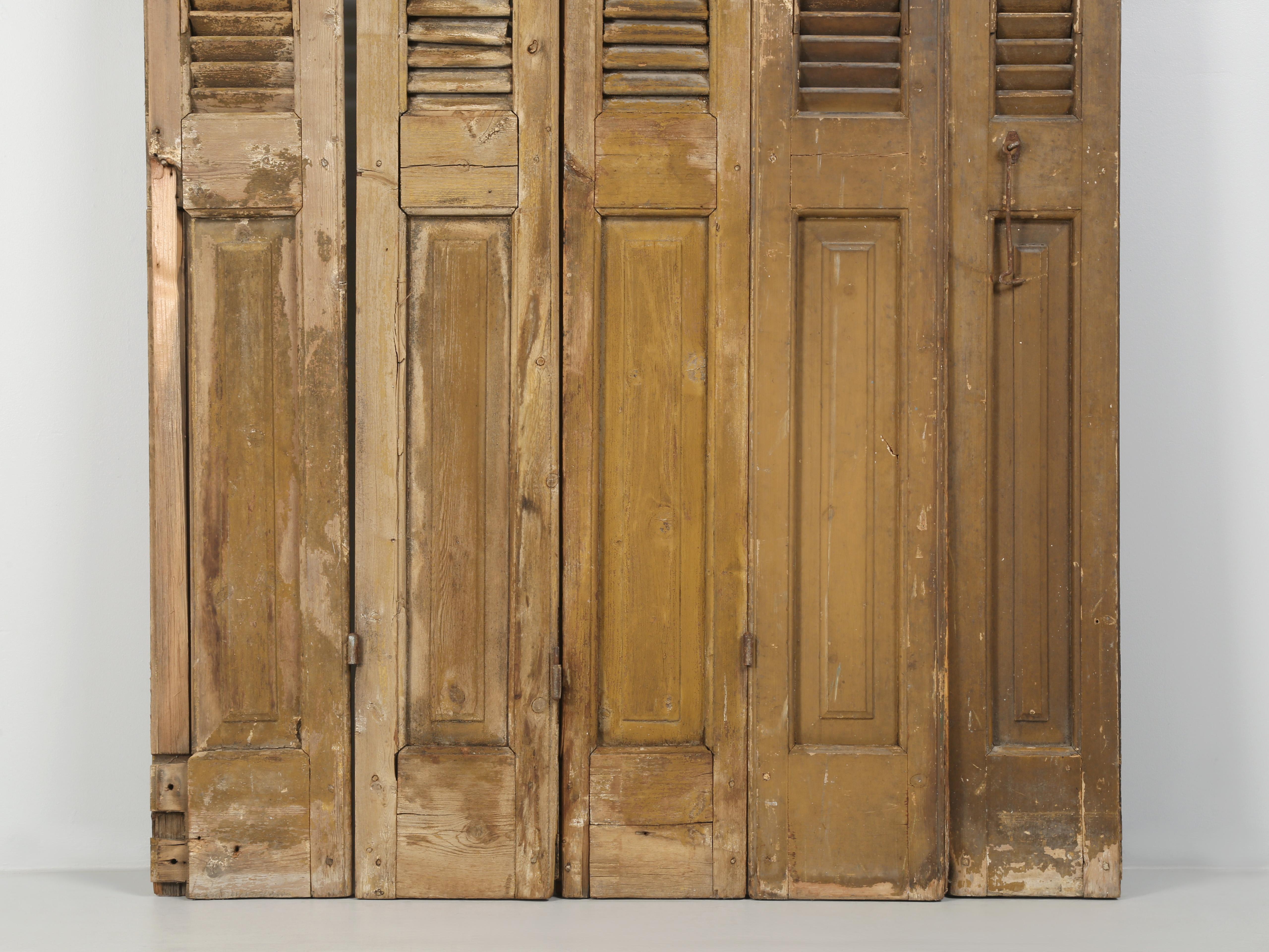 French Set of (5) Shutters from a Chateau in Brittany in Original Paint ...