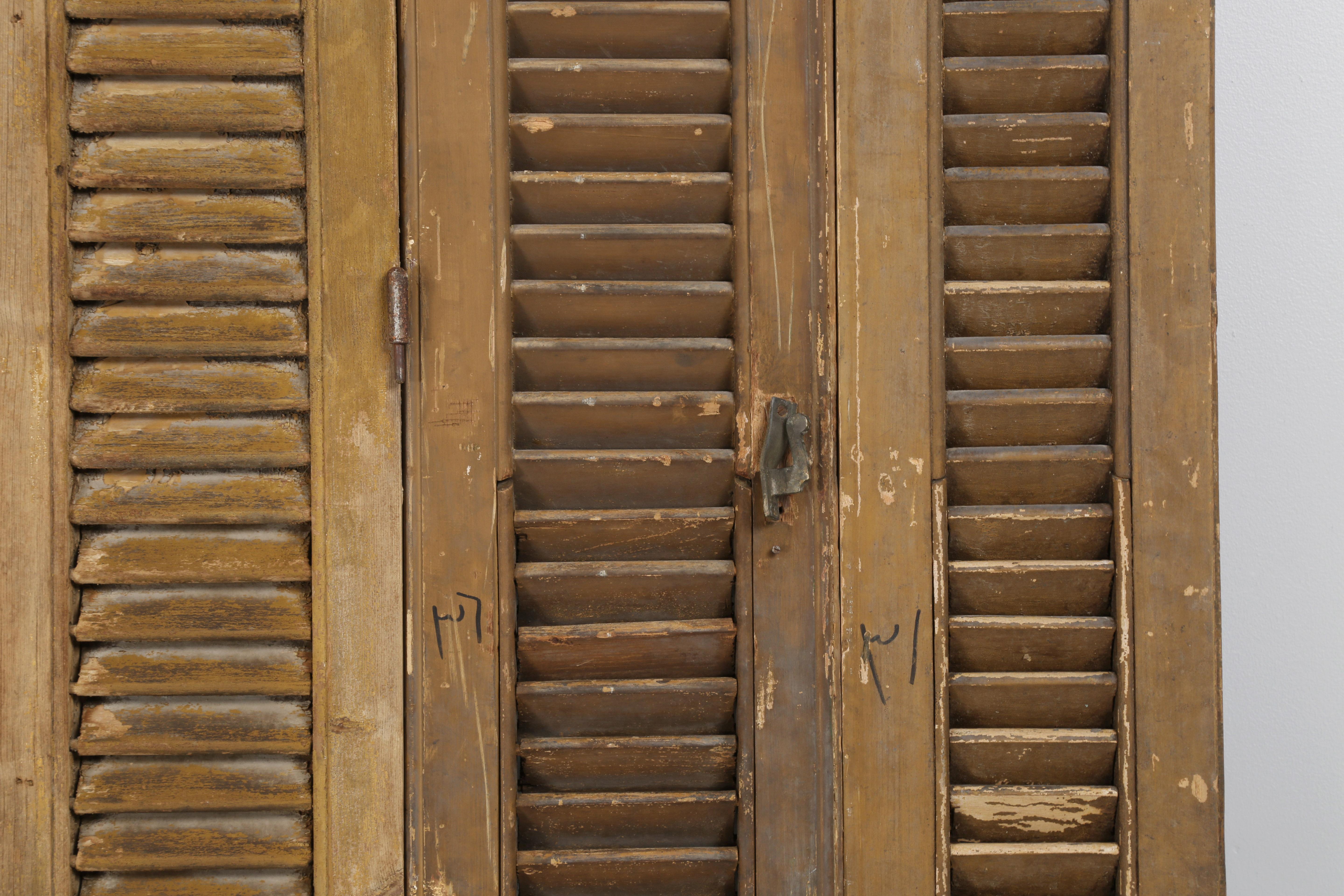 French Set of (5) Shutters from a Chateau in Brittany in Original Paint ...