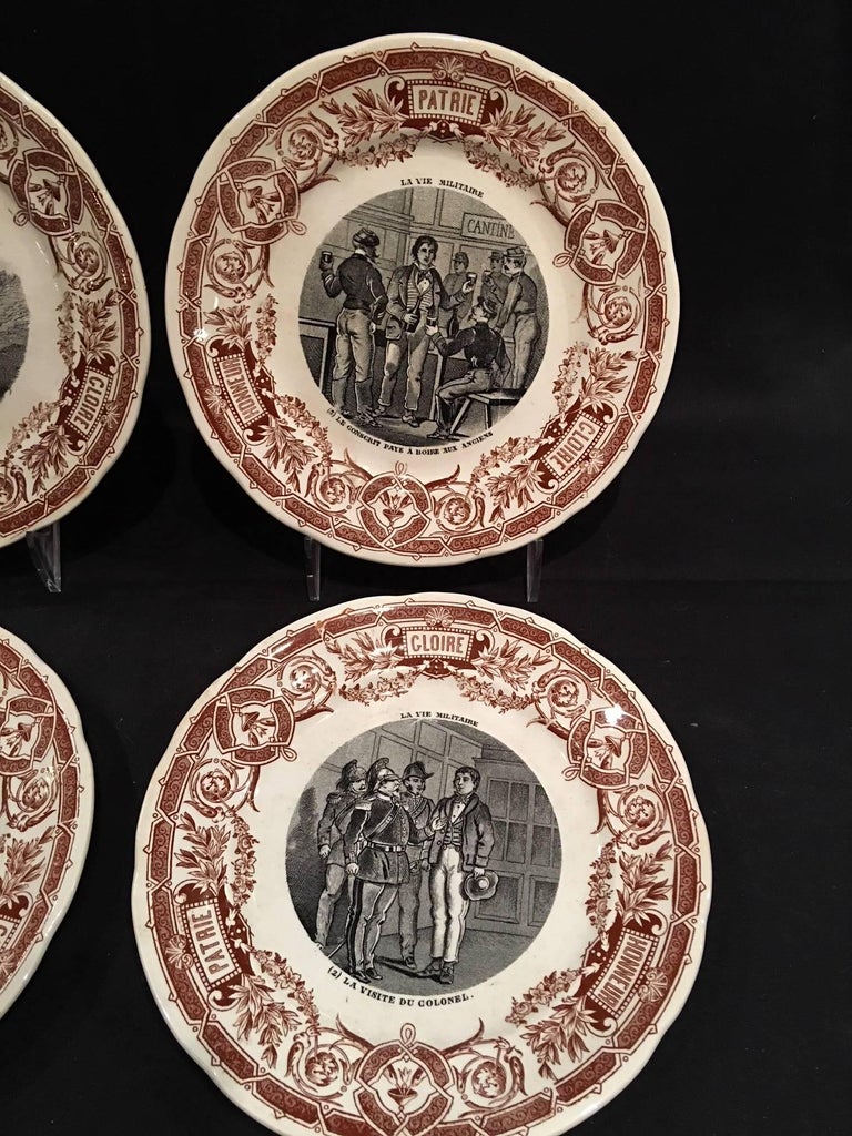 French Set of Twelve Dessert Plates "Digoin and Sarreguemines", 19th ...
