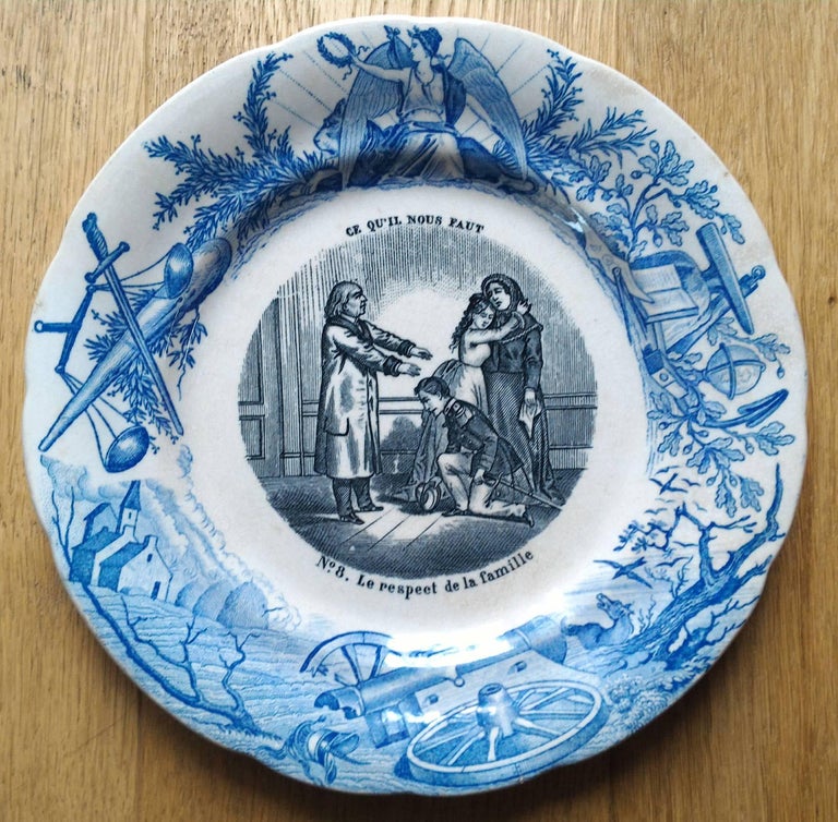 French Set "Talking Plates", Signed Hippolyte Boulenger Choisy-le-Ro at ...