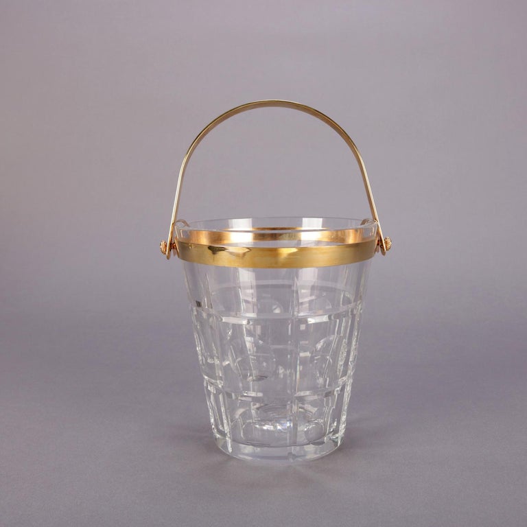 French Sevres Cut Crystal and Gilt Handled and Open Ice Bucket, 20th ...