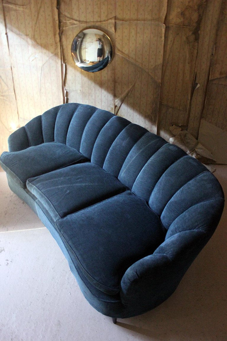 French Shell Backed and Ebonized Sofa, circa 1930 at 1stDibs