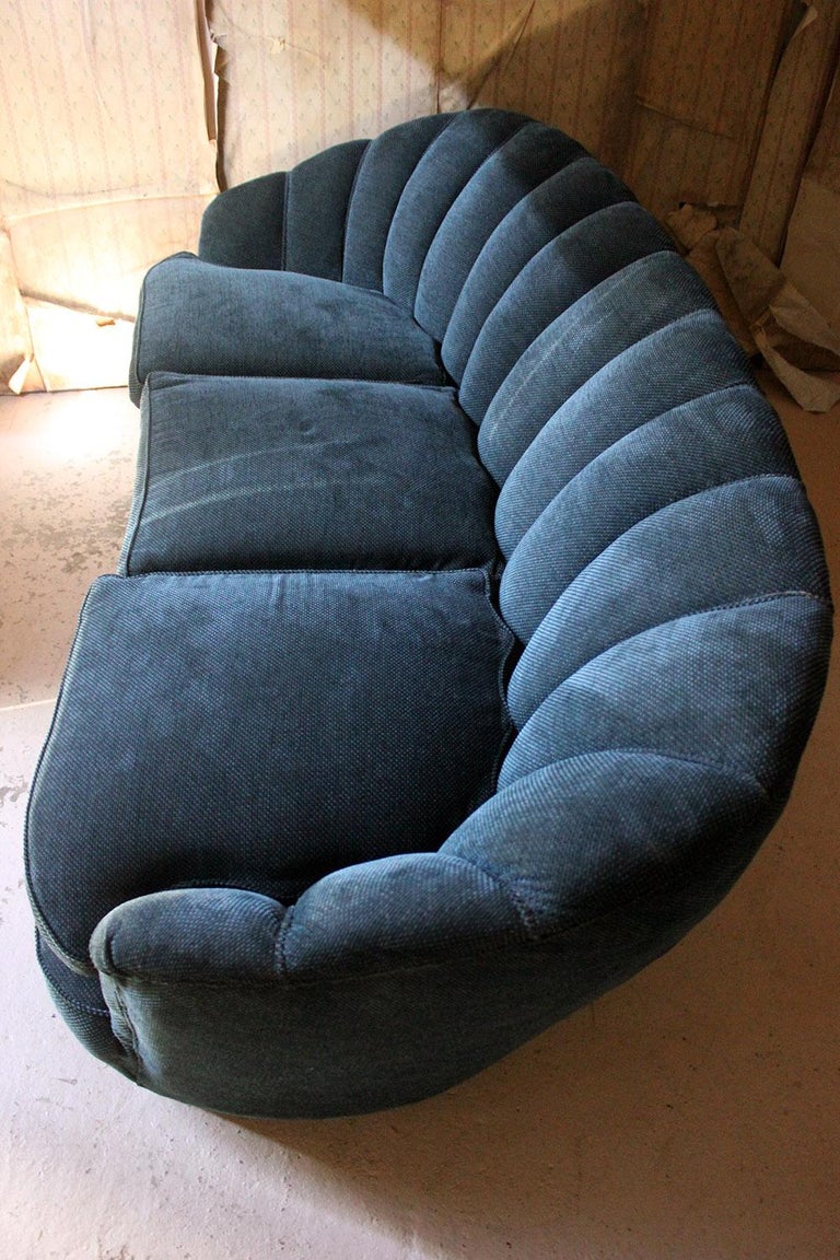 French Shell Backed and Ebonized Sofa, circa 1930 at 1stDibs