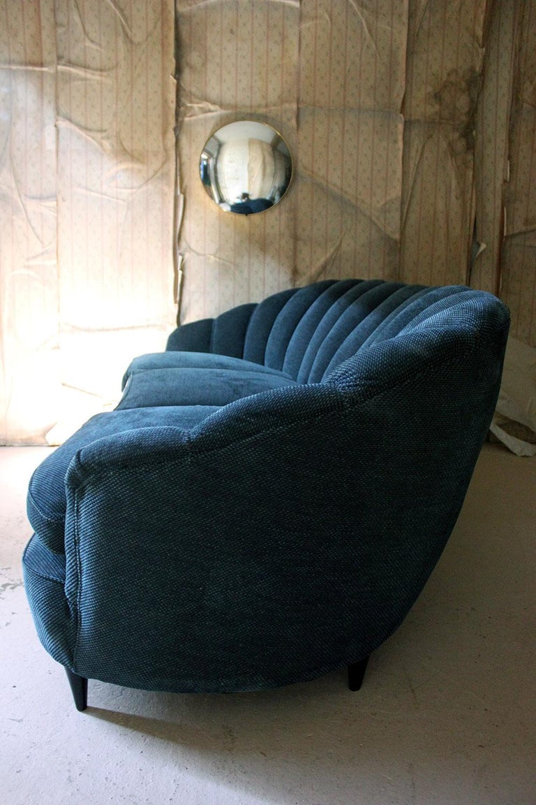 French Shell Backed and Ebonized Sofa, circa 1930 at 1stDibs