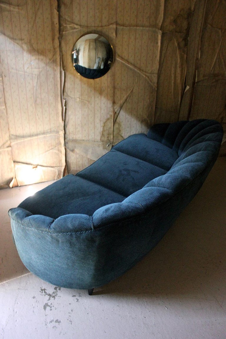 French Shell Backed and Ebonized Sofa, circa 1930 at 1stDibs