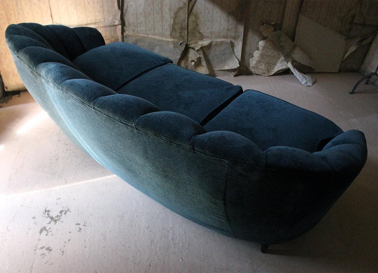 French Shell Backed and Ebonized Sofa, circa 1930 at 1stDibs