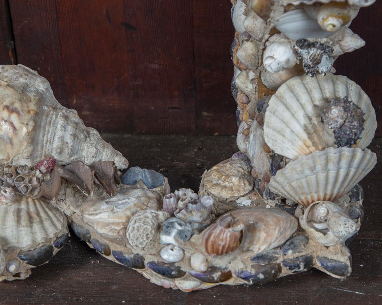 French Shell Console Table, Baroque Grotto Style at 1stDibs