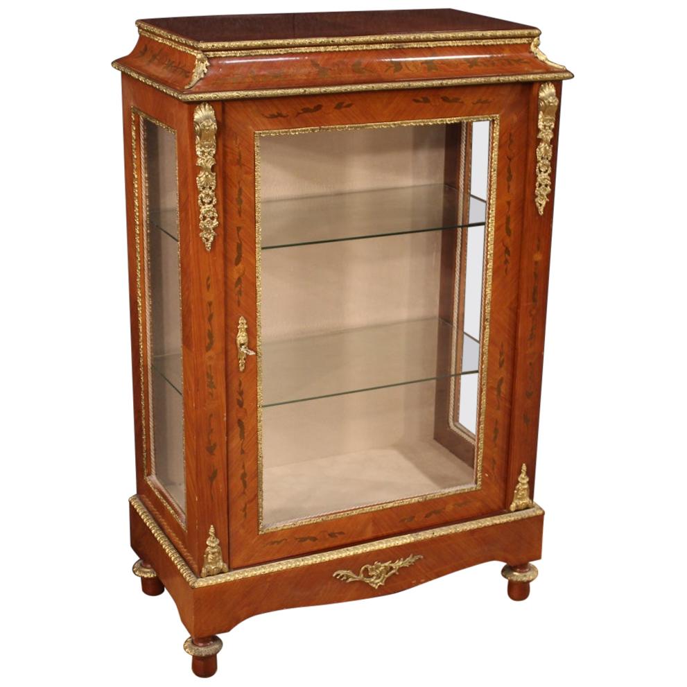 French Showcase Inlaid in Rosewood and Fruitwood, 20th Century For Sale ...