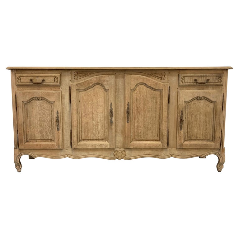 French Sideboard Louis XV Style 20th Century White Bleached at 1stDibs