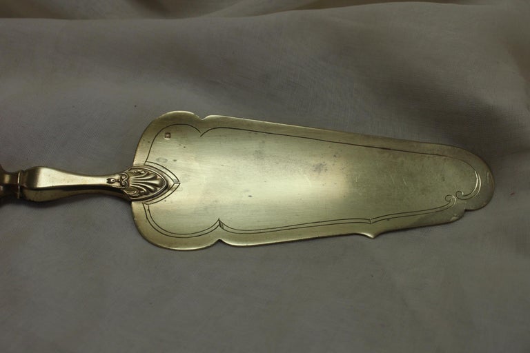 French Silver Cake Slice with Gilt Blade For Sale at 1stDibs