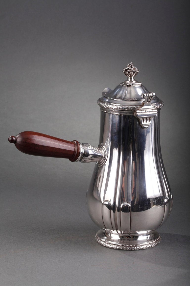 French Silver Hot Chocolate Pot or Coffee Pot, Puiforcat For Sale at ...