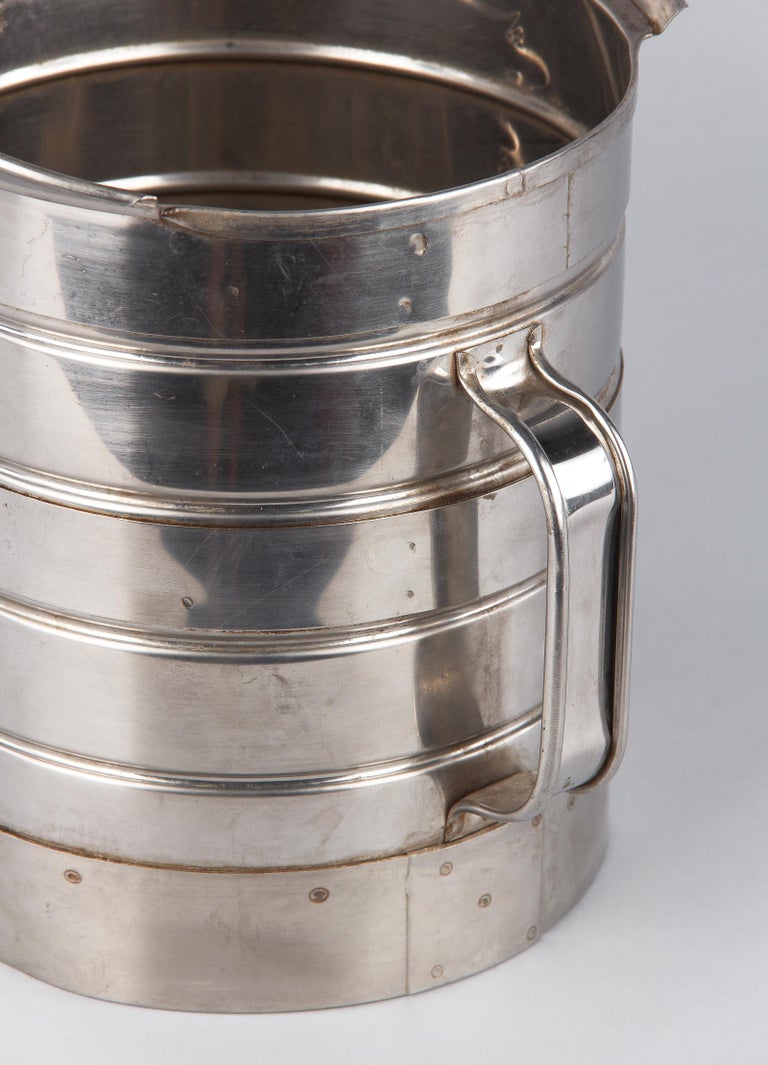 French Silver Metal Measuring Milk Pitcher, 1950s at 1stDibs