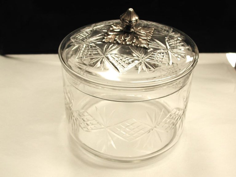 French Silver Mounted Cut Glass Caviar Serving Set, c.1890 at 1stDibs